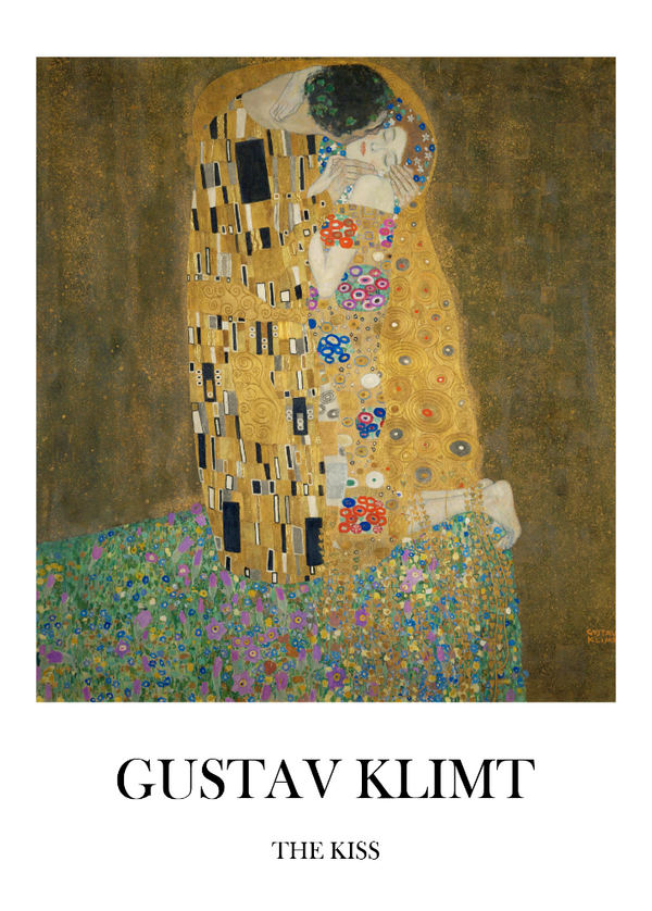 Gustav Klimt 'The Kiss' Exhibition Poster – MinimalType