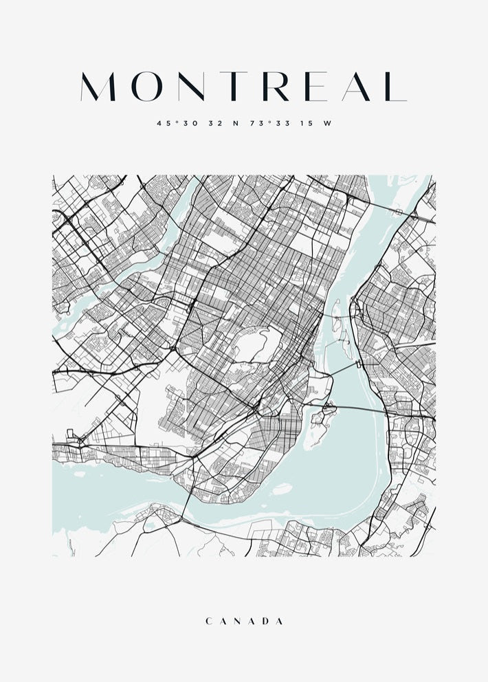 Montreal Square City Map Print – MinimalType