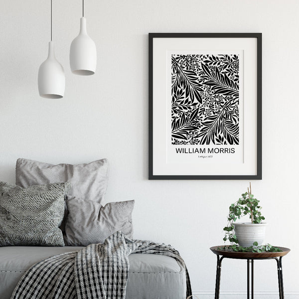 William Morris Black 'Larkspur' Exhibition Art Print – MinimalType
